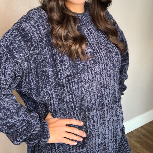 Zenana Outfitters | Sweaters | Navy Oversized Chenille Pullover Sweater ...